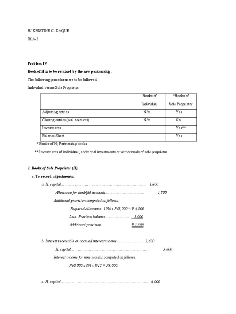 Partnership Formation Problem 4 | PDF | Expense | Deferral