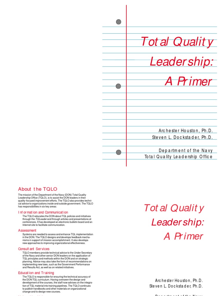 Total Quality Leadership Overview | PDF | Scientific Method | Leadership