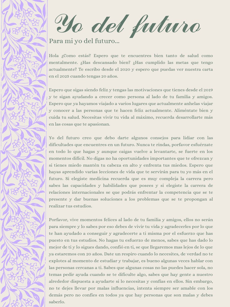 A Mi Futuro Yo | PDF