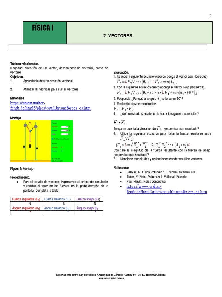 Laboratorio de Vectores | Descargar gratis PDF | Vector Euclidiano | Física