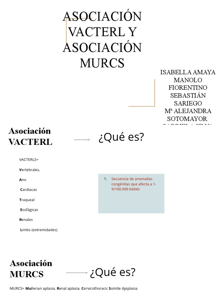 Asociación VACTERL y MURCS | PDF | Medicina CLINICA | Genética