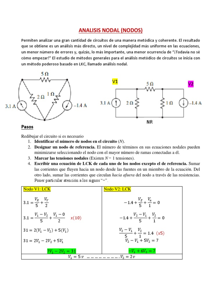 ANALISIS NODAL v3 | PDF | Circuitos electrónicos | Circuitos electricos
