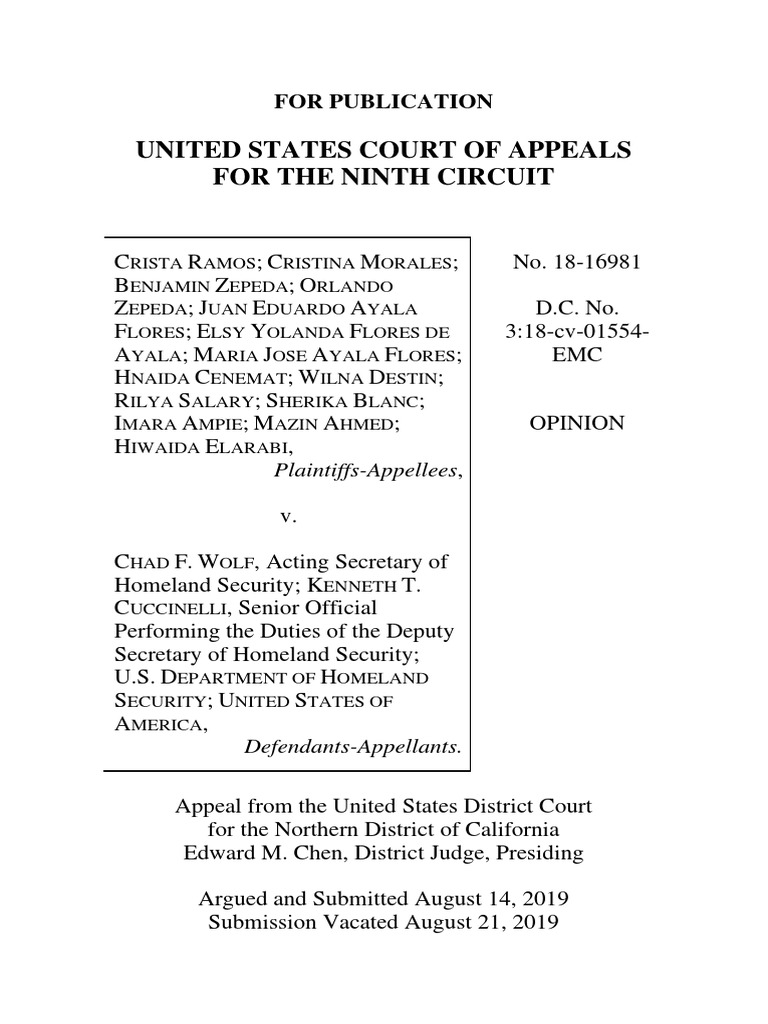 Crista Ramos v. Chad Wolf | PDF | United States Department Of Homeland ...