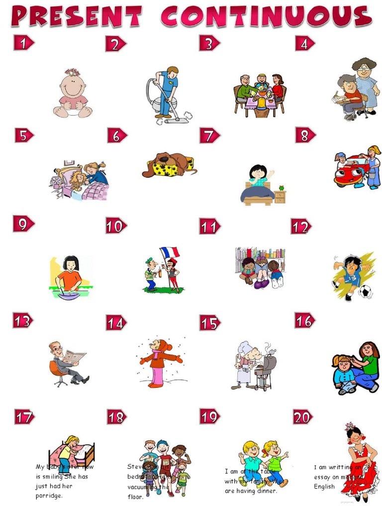 Present Continuous Multiple Choice Fun Respuestas | PDF | Foods