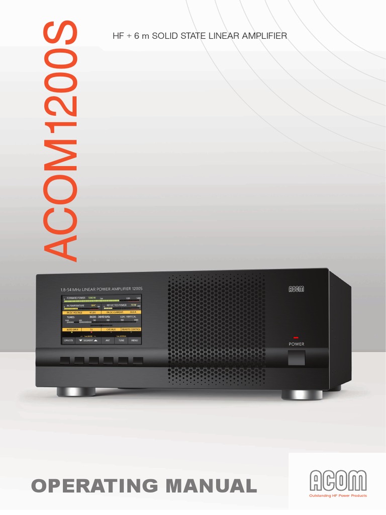 ACOM 1200S Manual | PDF | Amplifier | Antenna (Radio)