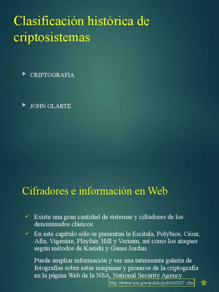 09 Cifra Clasica Cripto | PDF | Criptografía | Clave (criptografía)