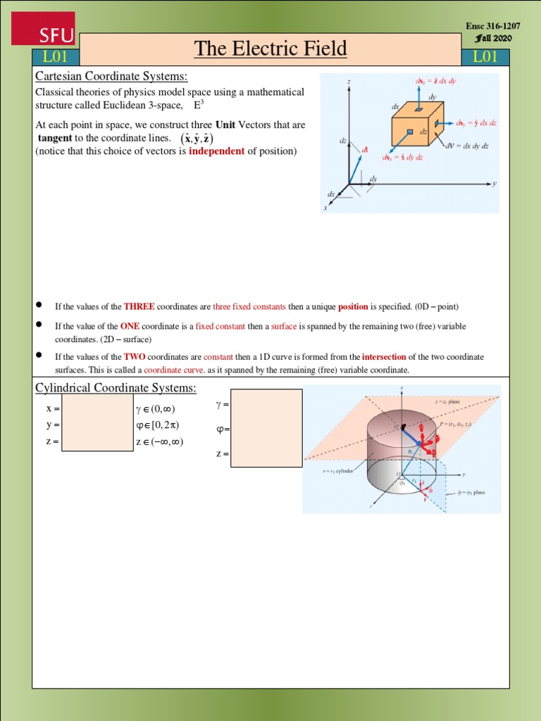 Handout 01 316 1207 PDF | Download Free PDF | Coordinate System | Euclidean Vector