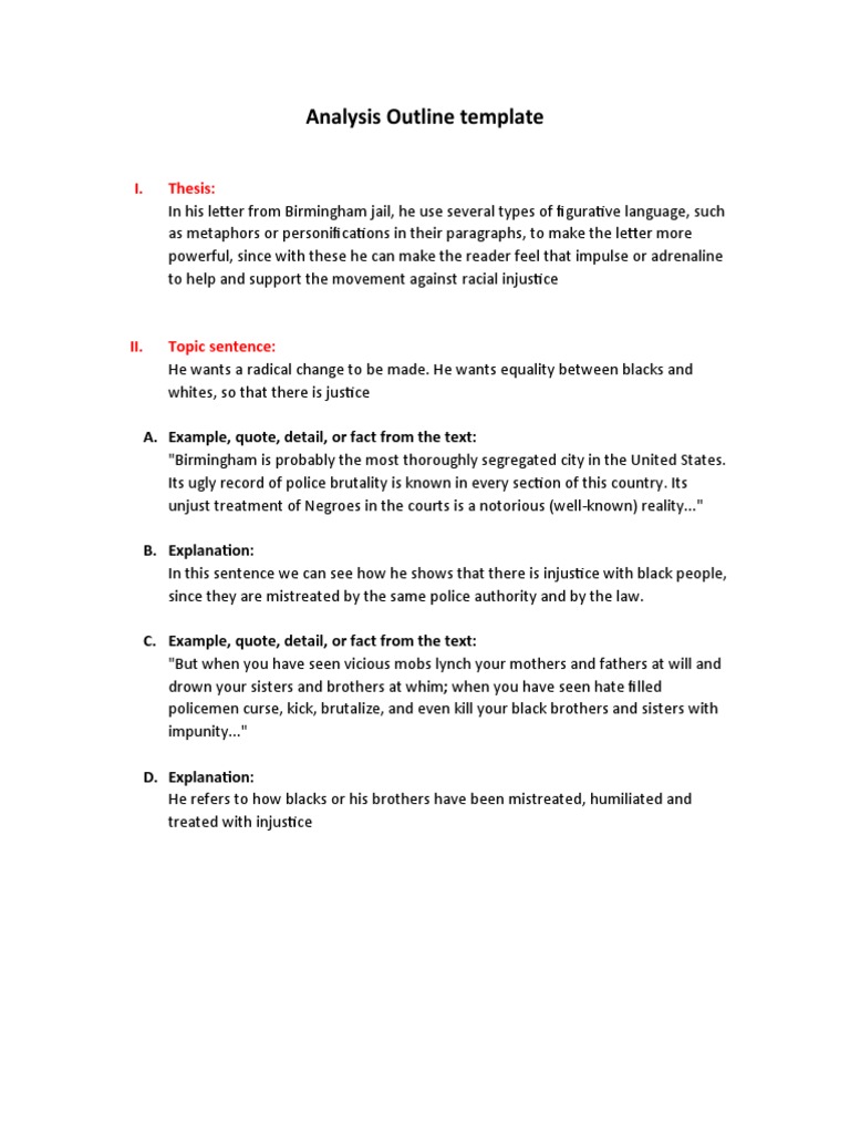 Analysis Outline Template | PDF | Justice | Crime & Violence