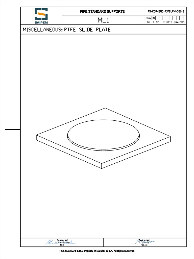 Miscellaneous: Ptfe Slide Plate: Pipe Standard Supports | PDF | Nature