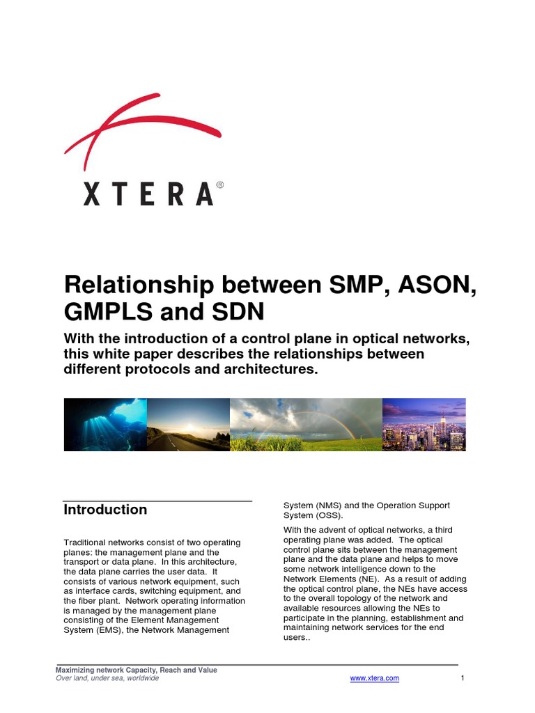 White Paper Relationship Between SMP ASON GMPLS and SDN Xtera ...