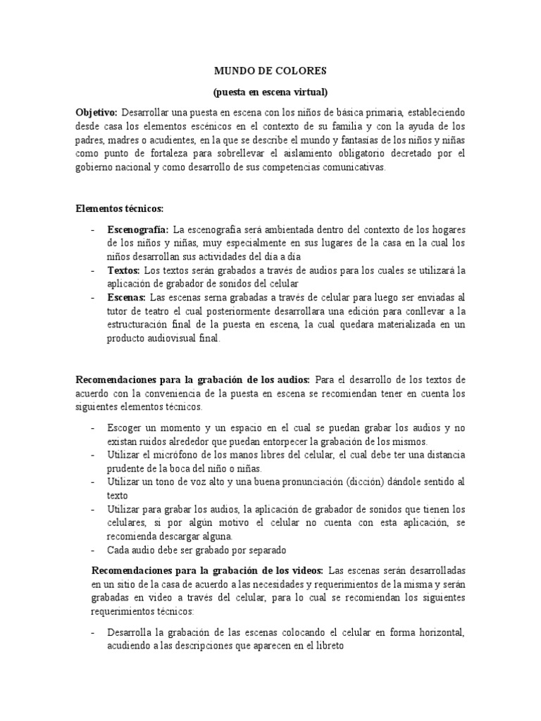 Ejemplo de Libreto | PDF | Vídeo