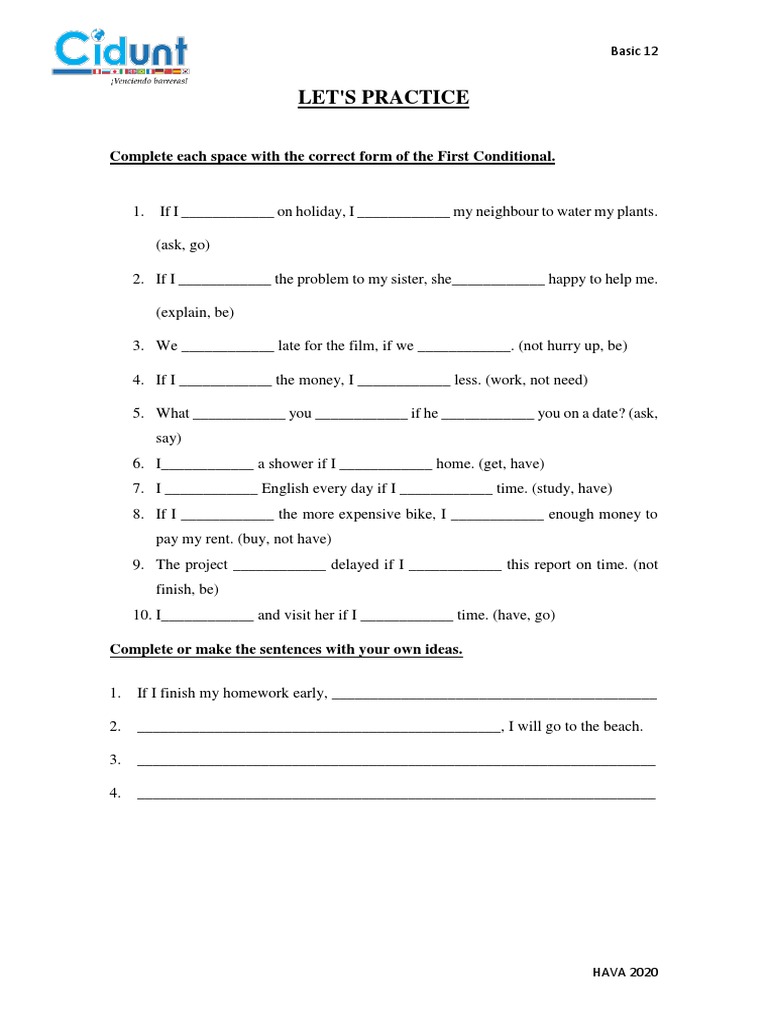 Let's Practice - First Conditional | PDF