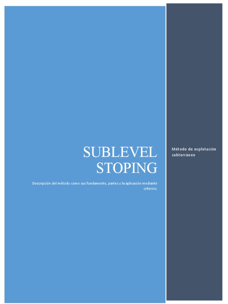 Sublevel Stoping. VF | PDF | Minería | Naturaleza