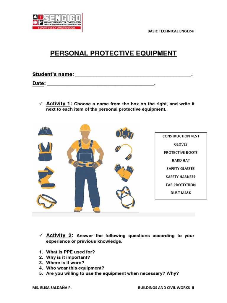Activities For Learning About Ppe | Download Free PDF | Personal ...