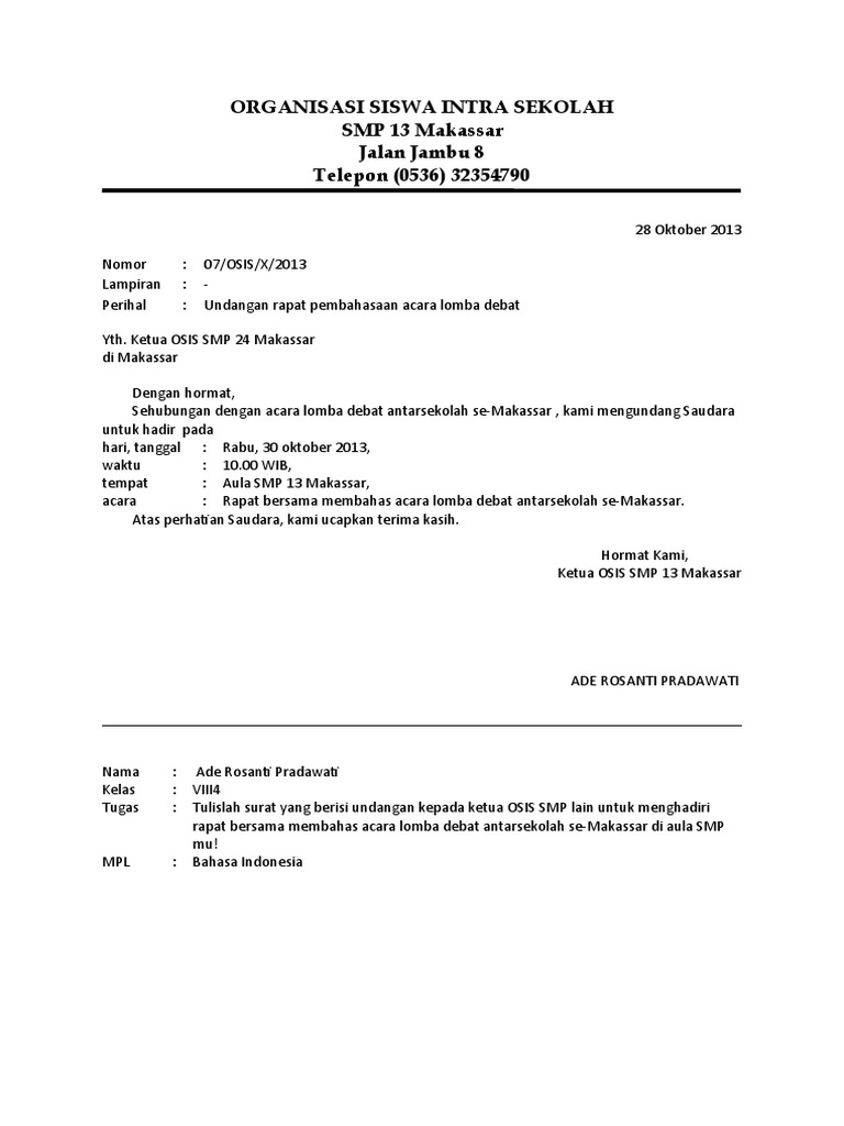 Contoh Surat Resmi | PDF