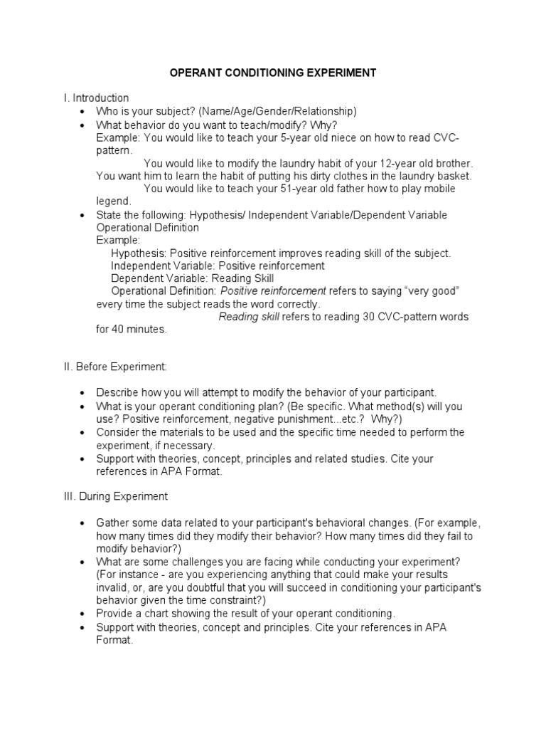 Exp Operant Conditioning Experiment Orig | PDF | Reinforcement | Experiment