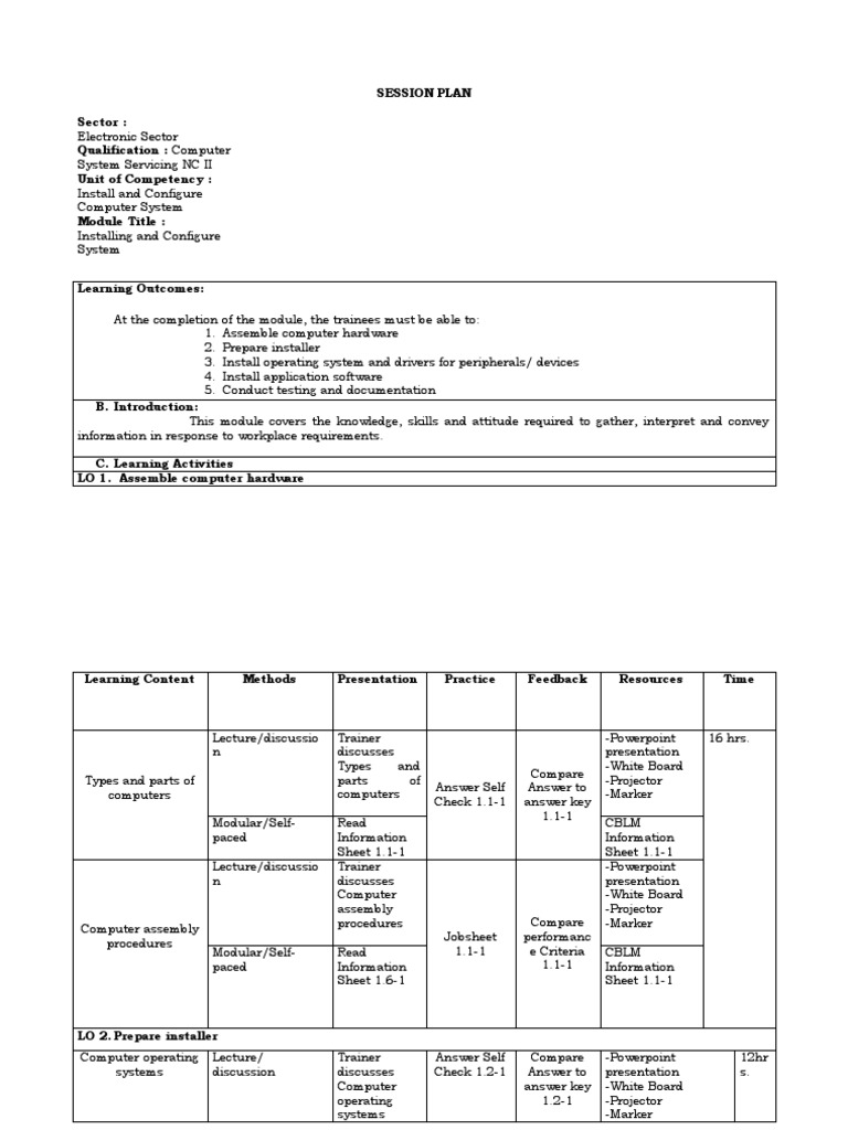 CSS Session Plan | PDF | Personal Computers | Installation (Computer Programs)