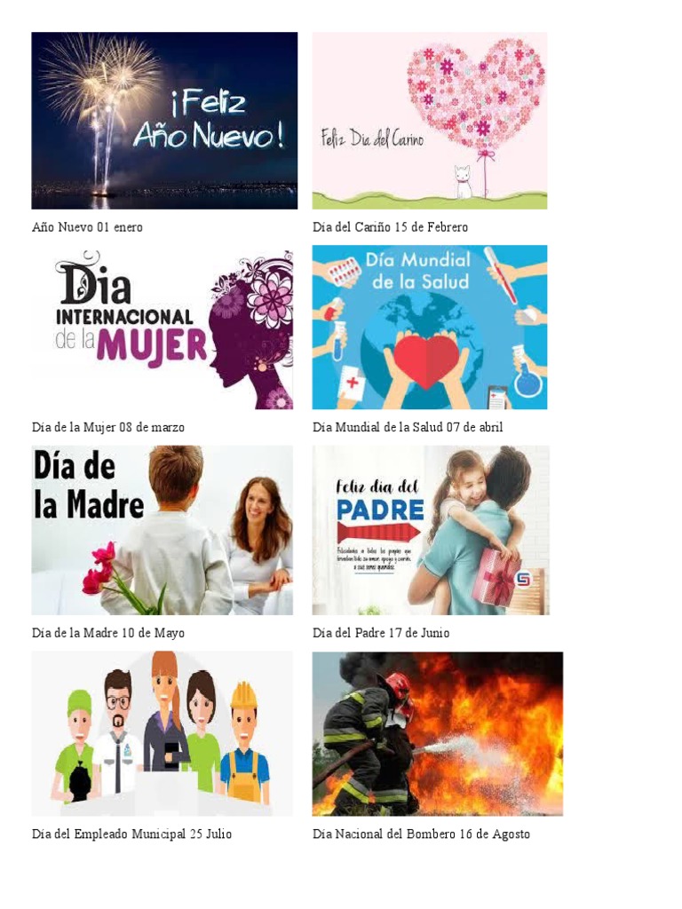 Festividades de Los Meses | PDF | Salud y bienestar