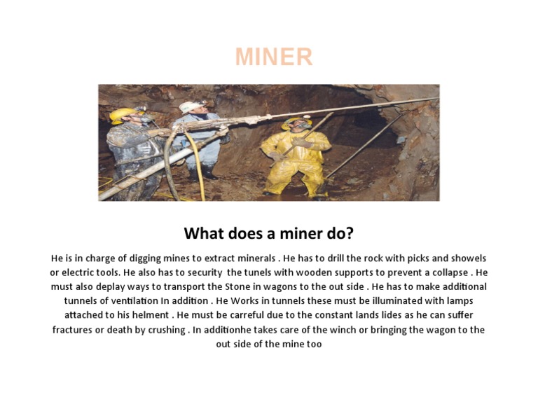 Miner: What Does A Miner Do? | PDF