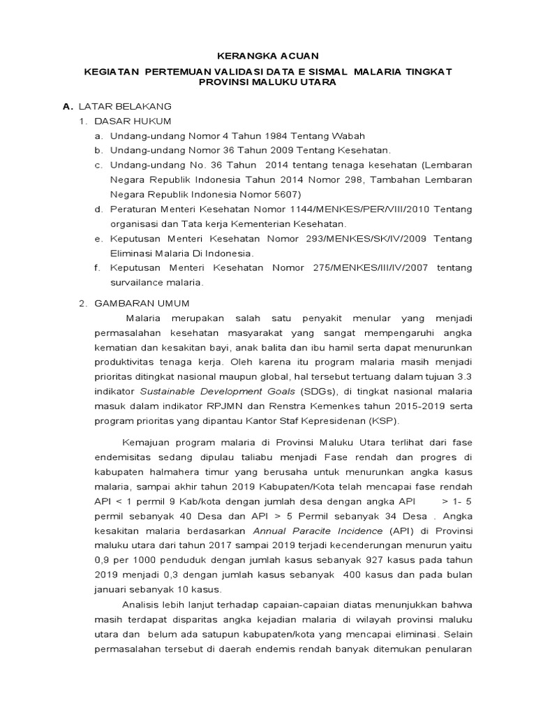 TOR Validasi Data | PDF