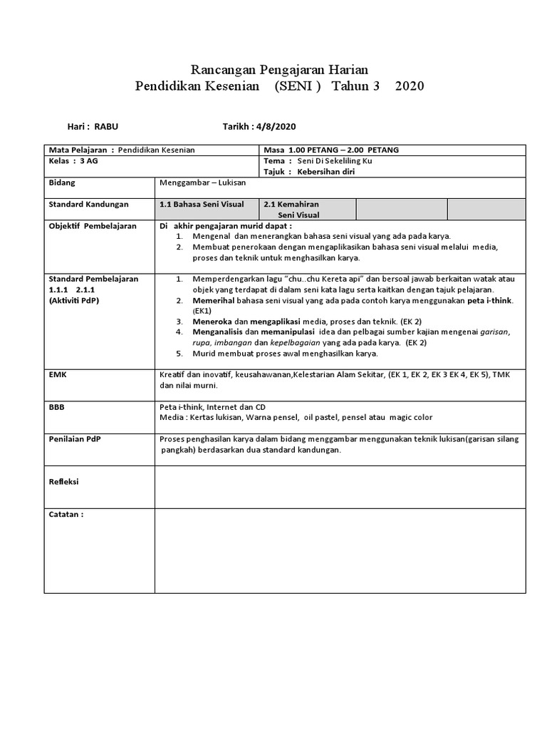 RPH PSV Tahun 3 | PDF