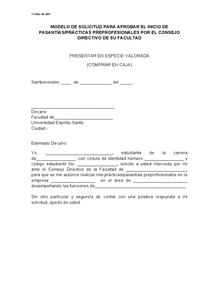 2 Modelo Solicitud Especie Valorada para Aprobar Inicio PPP | PDF