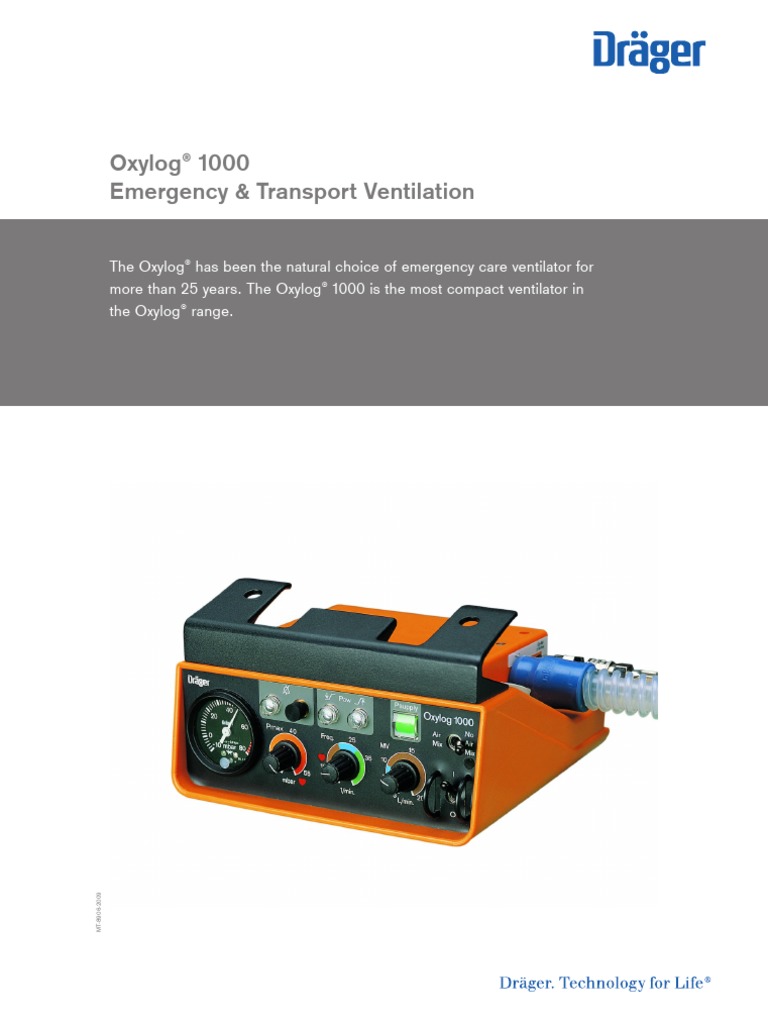 Oxylog 1000 Emergency & Transport Ventilation | PDF | Gases ...