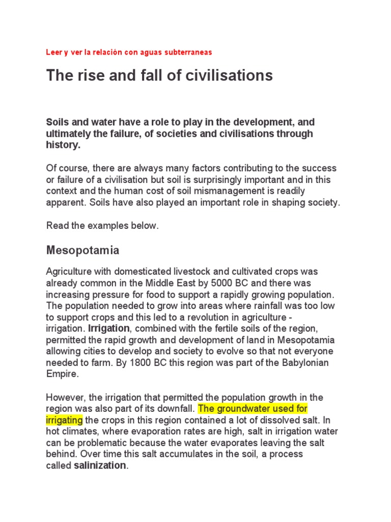 The Rise and Fall of Civilisations | PDF | Agriculture | Erosion