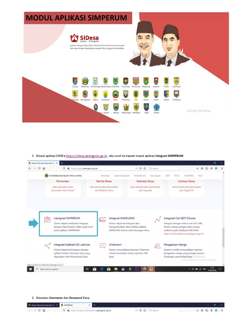 Panduan Aplikasi SIMPERUM RTLH | PDF