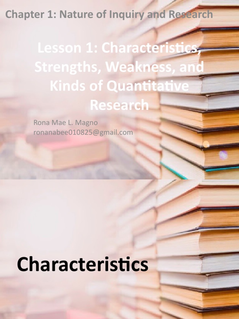 Lesson 1: Characteristics, Strengths, Weakness, and Kinds of ...