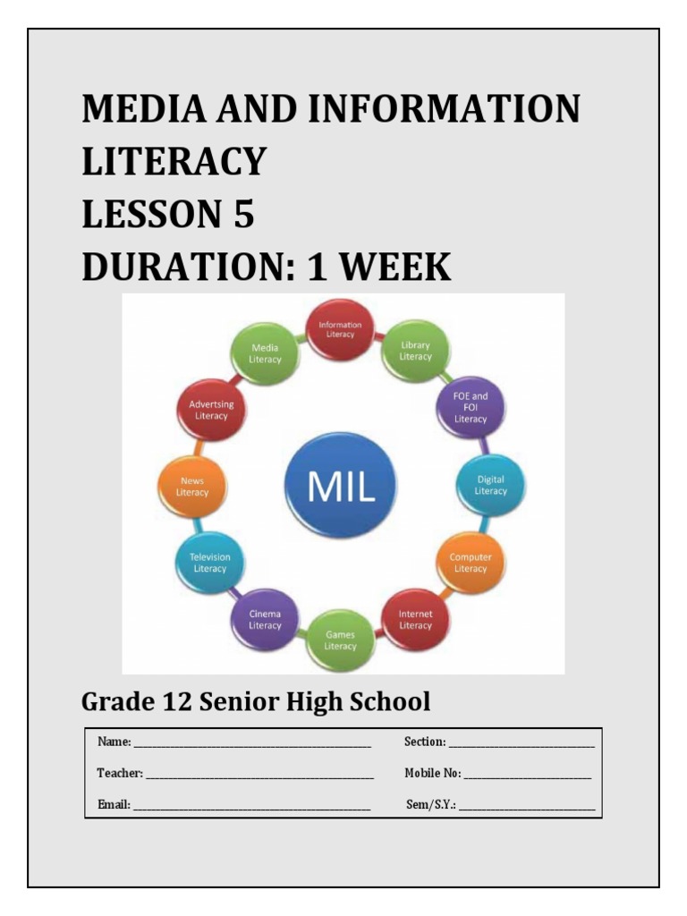 LM SHS Media and Information Literacy - Lesson 5 | PDF | Information ...