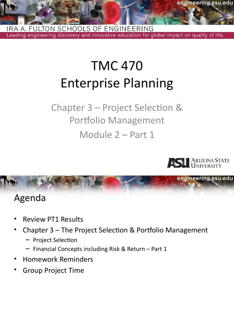TMC 470 Enterprise Planning: Chapter 3 - Project Selection & Portfolio ...
