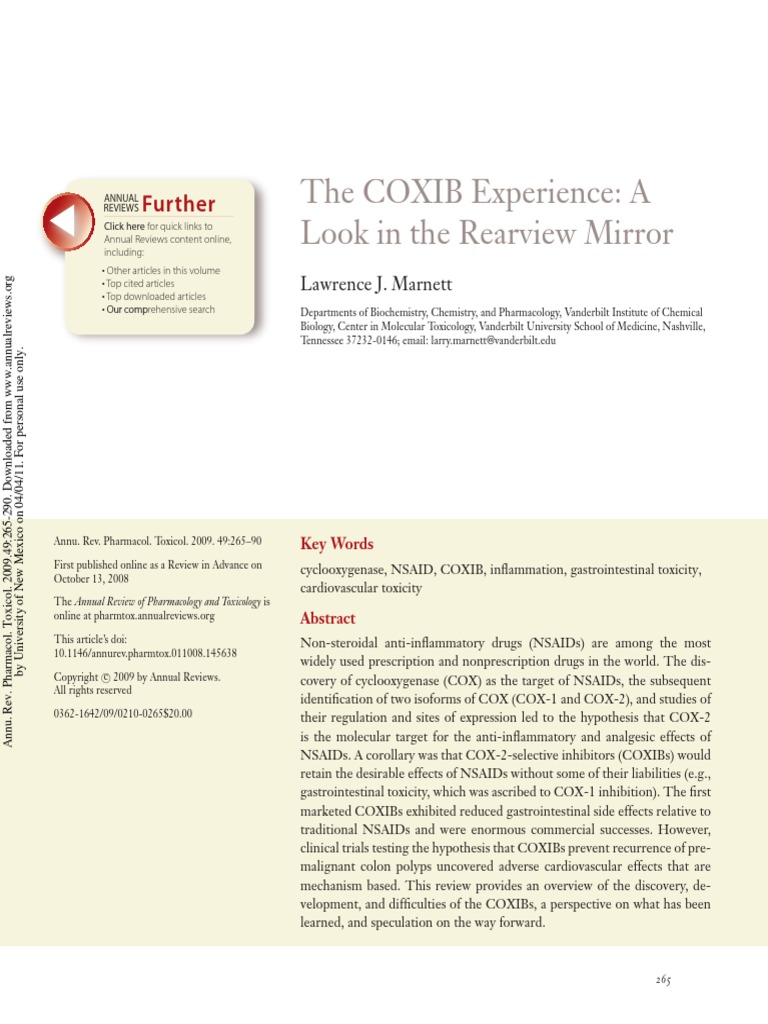 The COXIB Experience: A Look in The Rearview Mirror: Further | PDF ...