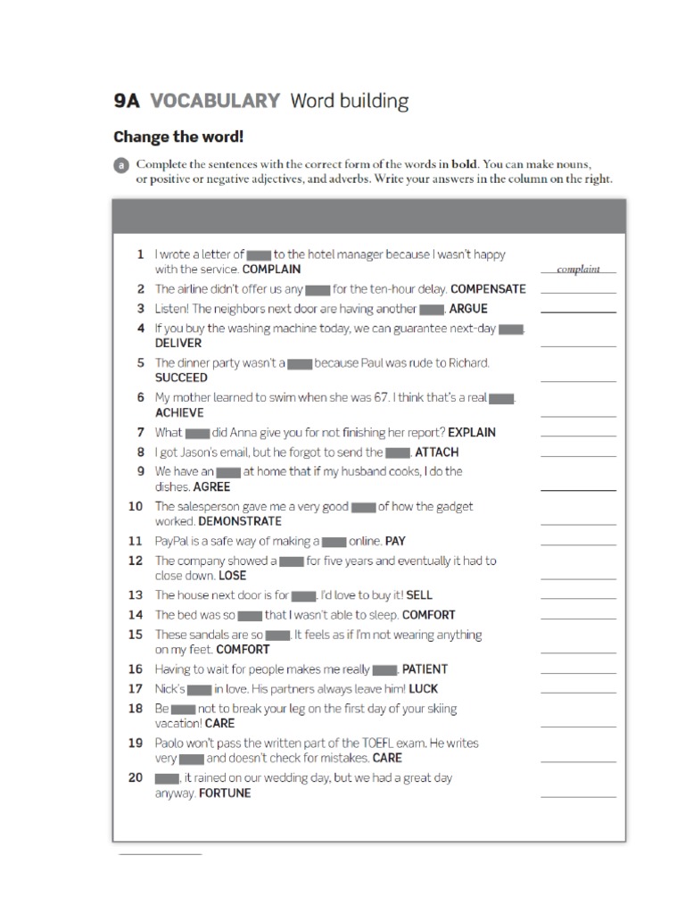 9a Vocabulary PDF | PDF