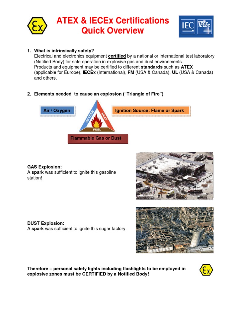 Explaining ATEX & IECEx Certifications Notes | PDF | Hazards | Chemical ...