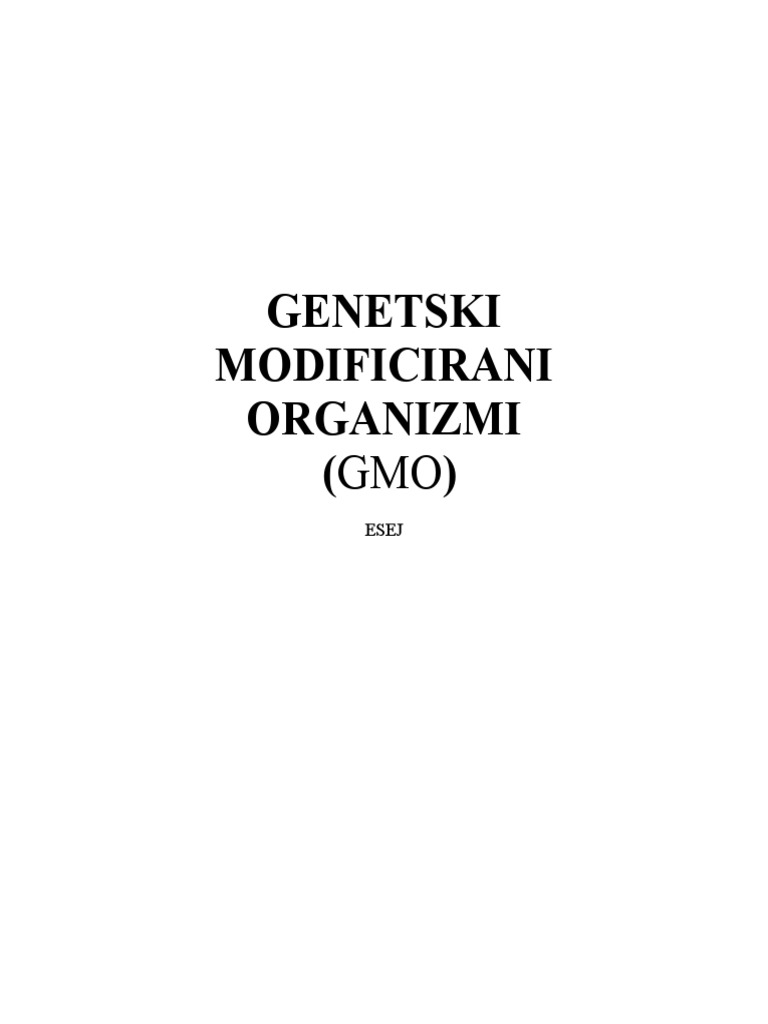 Genetski Modificirani Organizmi | PDF
