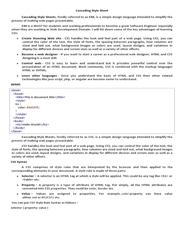 Lesson1 - Review About Css | PDF | Cascading Style Sheets | Rgb Color Model