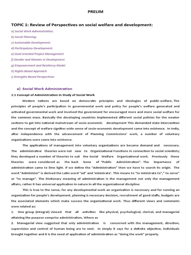 Prelim Module | PDF | Social Work | Goal