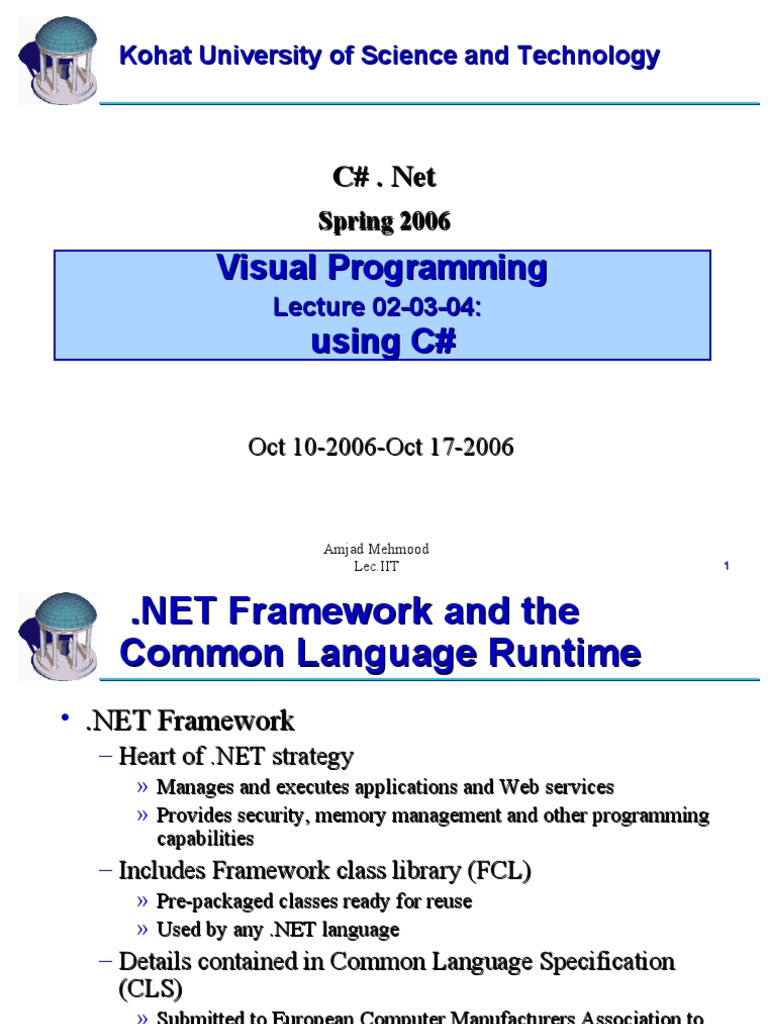 Visual C# Programming | Download Free PDF | C Sharp (Programming Language) | Notation