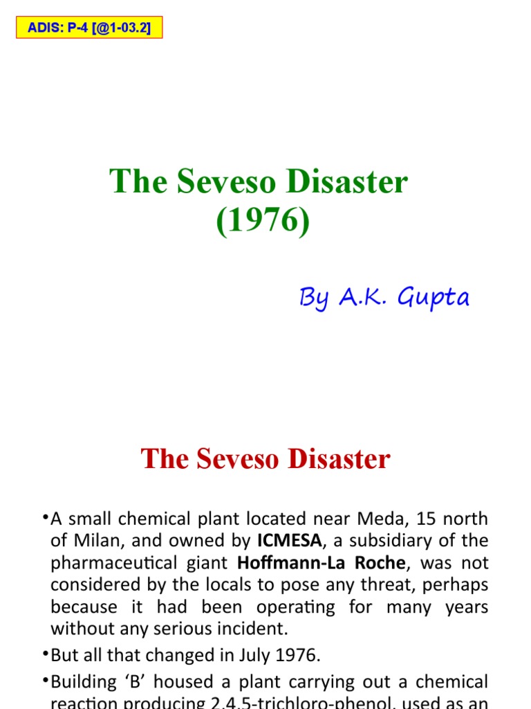 The Seveso Disaster (1976) : by A.K. Gupta | PDF | Pollution ...