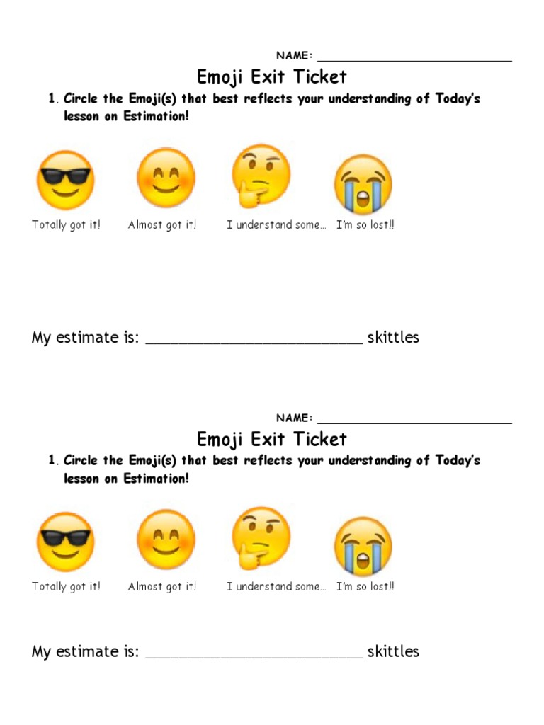 Emoji Exit Ticket | PDF