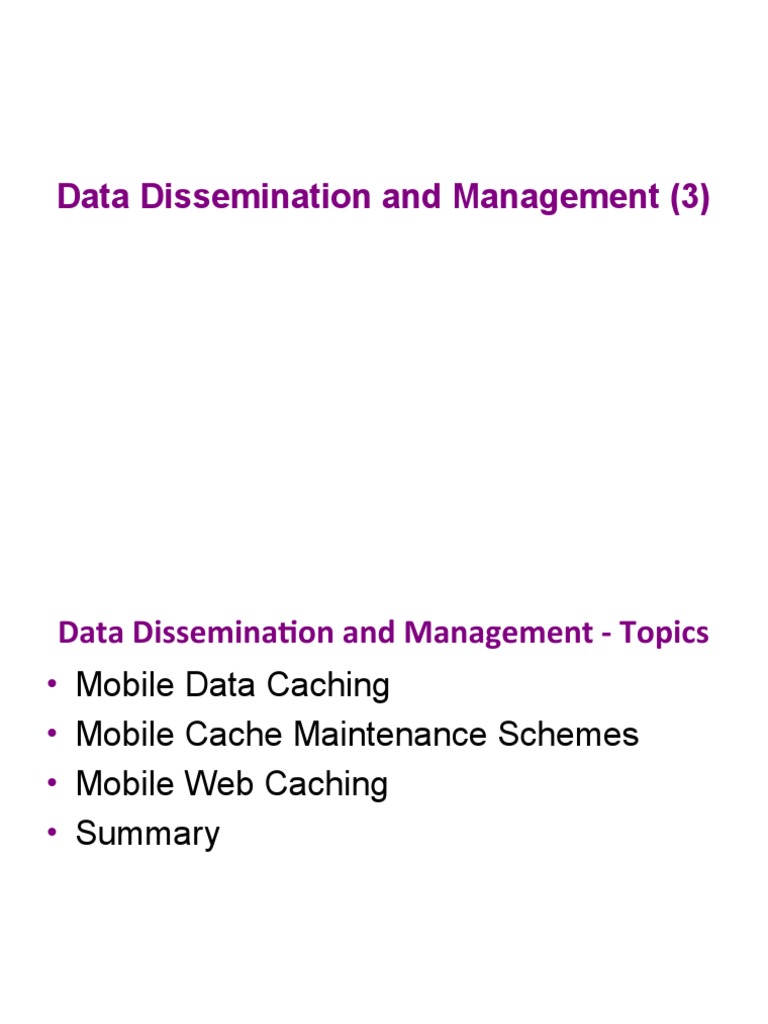 Mobile Data Caching Strategies | PDF | Cache (Computing) | Client–Server Model