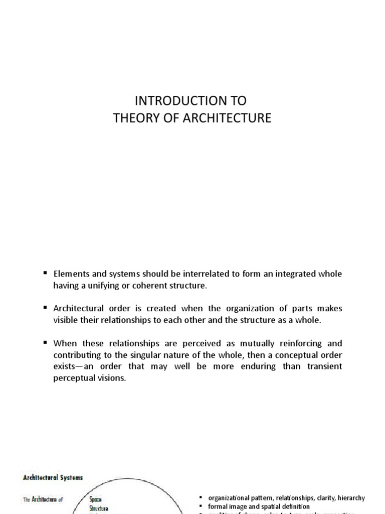 Introduction to Architectural Theory | PDF | Perception | Space