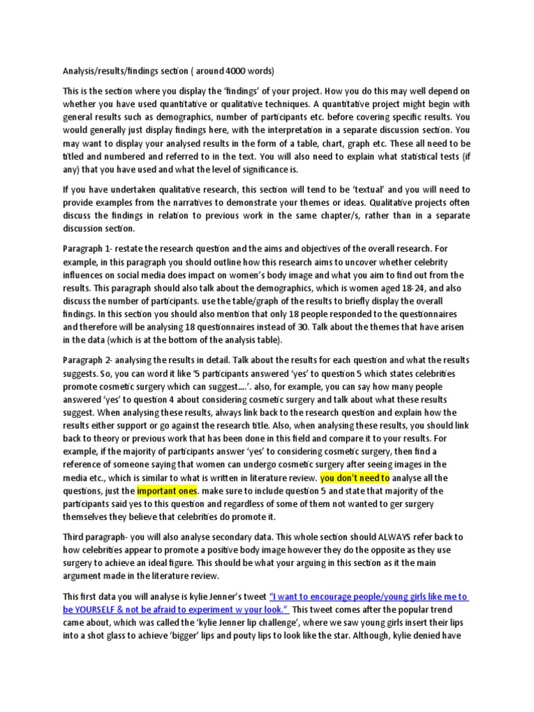 Analysis Section Brief | PDF | Qualitative Research | Quantitative Research