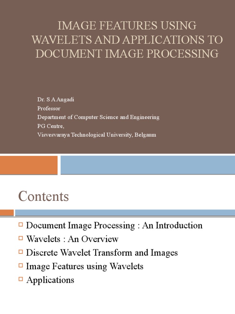 Image Features Using Wavelets and Applications To Document Image ...