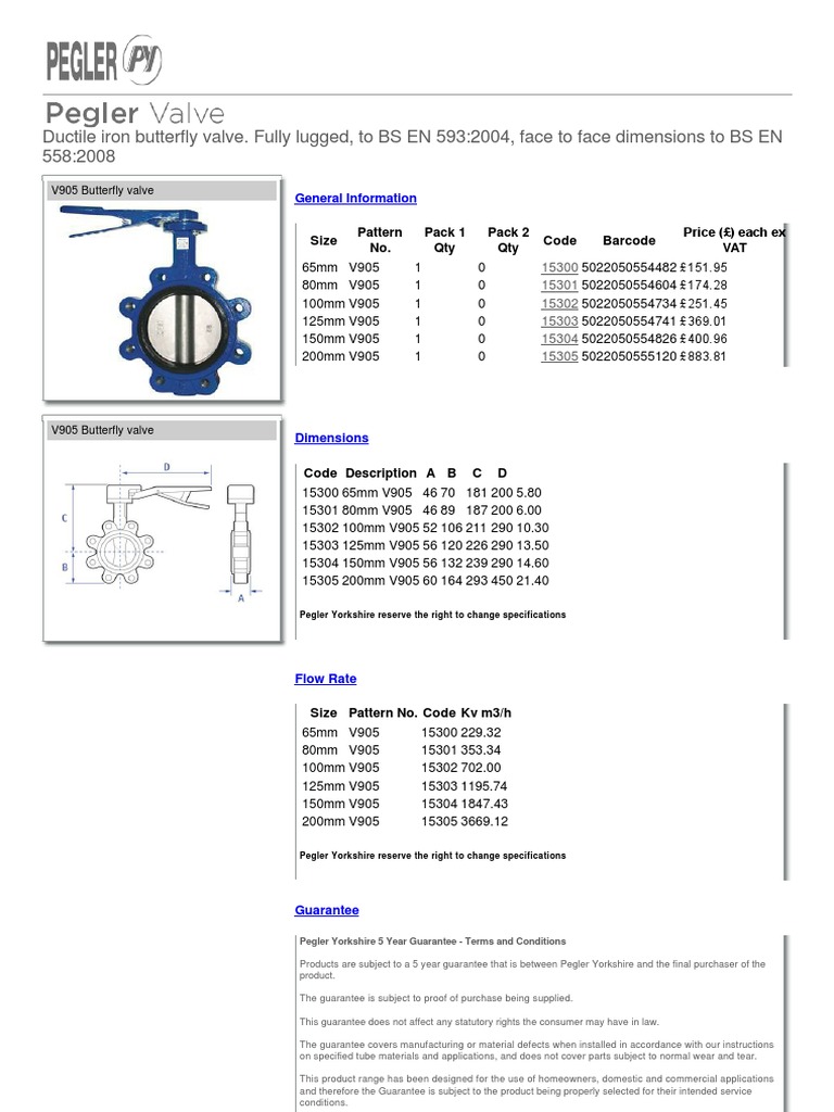 Installation, Operating and Maintenance Instructions and Technical Specifications for Pegler ...