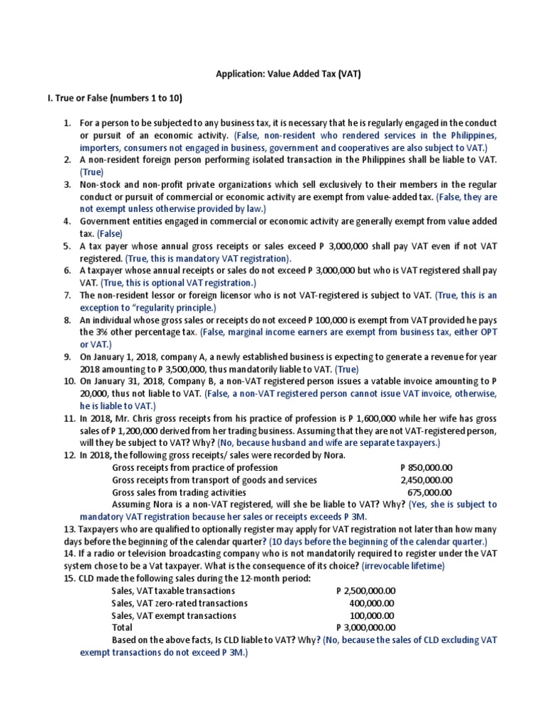 1.1. Problems On VAT (With Answers and Solutions) | PDF | Value Added ...