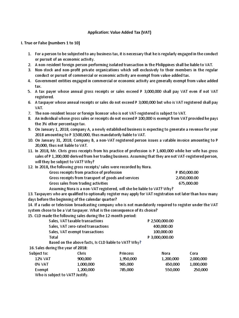 VAT Guidelines for Non-Registered Taxpayers | PDF | Value Added Tax ...