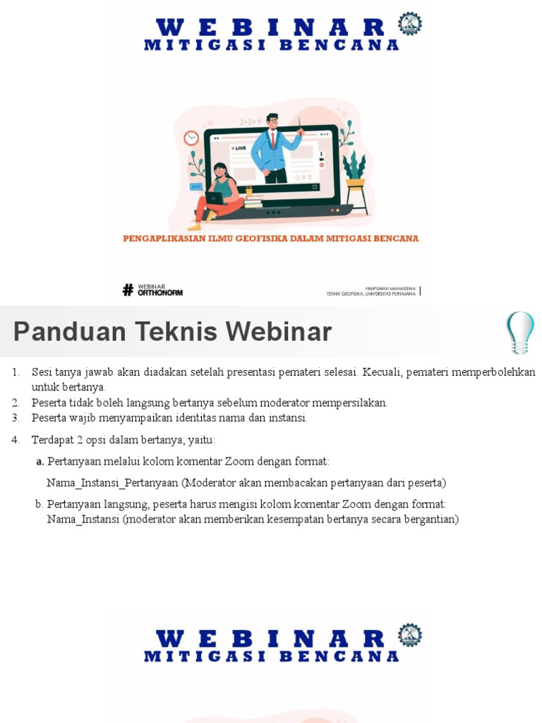 Contoh PPT Webinar Mitigasi Bencana | PDF | Sains & Matematika