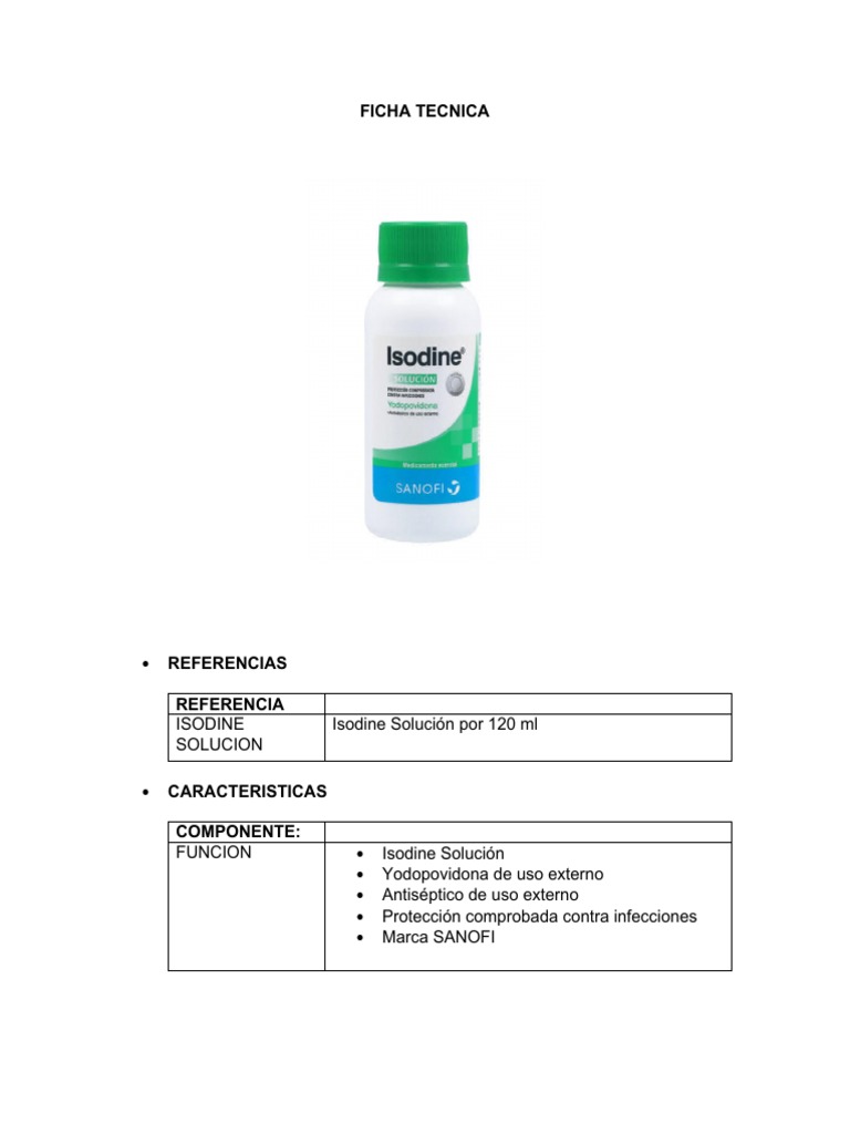 Isodine Antiseptico 120 ML | PDF